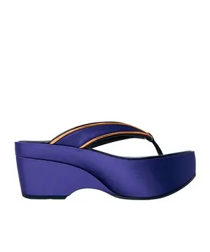 Dries Van Noten Satin Platform Thong Sandals