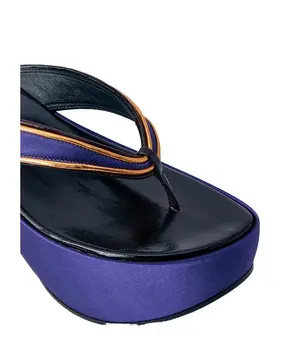 Dries Van Noten Satin Platform Thong Sandals