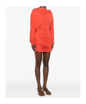 Christopher Esber Luna Draped Jersey Mini Dress - Orange
