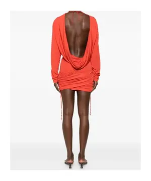 Christopher Esber Luna Draped Jersey Mini Dress - Orange