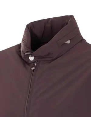 Brunello Cucinelli Zip-up Bomber Jacket With Stand Collar - Brown