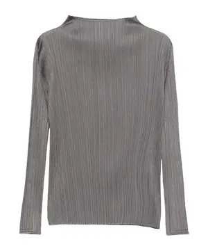 Issey Miyake Mock Neck Long-sleeve Top