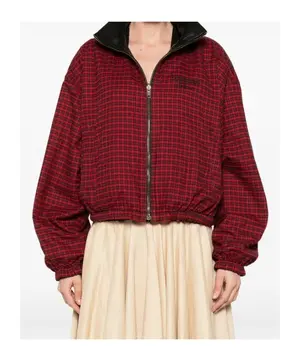 Balenciaga Reversible Zip-up Leather Jacket With Checked Wool Lining - Black