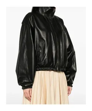 Balenciaga Reversible Zip-up Leather Jacket With Checked Wool Lining - Black