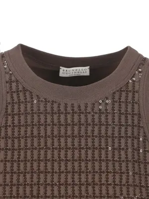 Brunello Cucinelli Embellished Crewneck Sleeveless Top