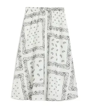 Max Mara Poplin Midi Skirt With Embroidery