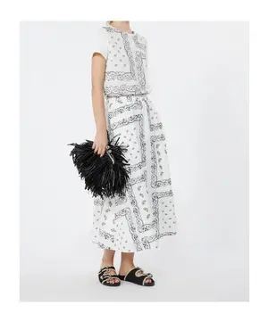 Max Mara Poplin Midi Skirt With Embroidery