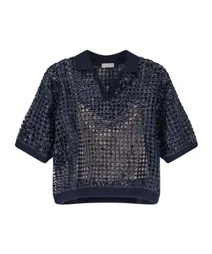 Brunello Cucinelli Sequined V-neck Jumper