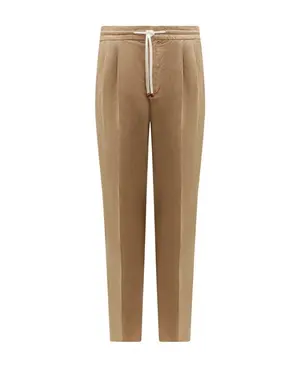 Brunello Cucinelli Mid-rise Tapered-leg Trousers With Drawstring Belt