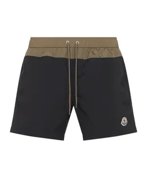 Moncler Contrast Panel Swim Shorts - Black