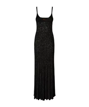 Missoni Sleeveless Sequin Detail Ribbed Knit Dress