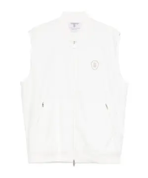 Brunello Cucinelli Sleeveless Zip-up Coat - White