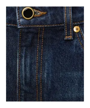 Khaite Danielle High Rise Straight Jeans - Black