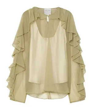 FORTE_FORTE Ruffled Layered Blouse - Nude