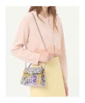 Valentino Garavani Mini Vsling Handbag With Flowerism Rhinestone Motif - Multicolor