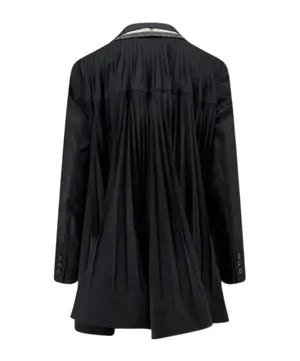 Sacai Double-breasted Blazer With Pleated Back Detail