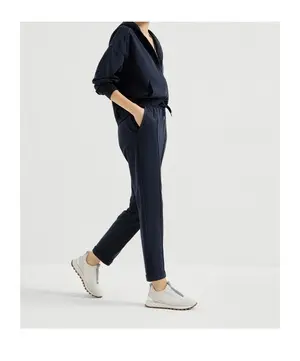 Brunello Cucinelli Drawstring Tapered-leg Sweatpants - Blue