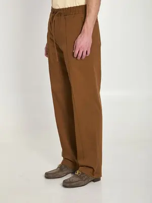 Valentino Garavani Pleated Drawstring Trousers - Brown