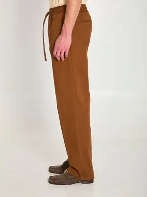 Valentino Garavani Pleated Drawstring Trousers - Brown