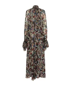 Khaite Edgar Silk Turtleneck Long Dress - Multicolor