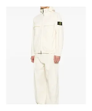 Stone Island Zip-up Hooded Jacket - Ivory