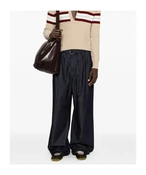 Dries Van Noten Belted Wide-leg Jeans - Blue