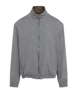 Canali Zip-fastening Jacket With Stand Collar - Beige