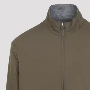 Canali Zip-fastening Jacket With Stand Collar - Beige