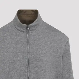 Canali Zip-fastening Jacket With Stand Collar - Beige