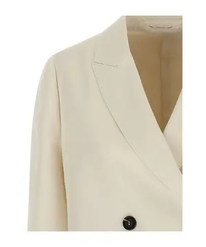 Brunello Cucinelli Double-breasted Tailored Blazer - Ivory