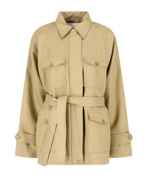 THE FRANKIE SHOP Kelia Belted Utility Jacket - Sage
