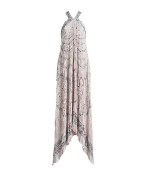 Alberta Ferretti Printed Long Gown With Open Back