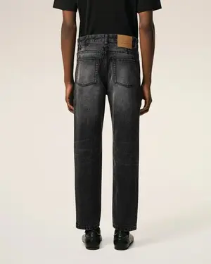 AMI Paris Buttoned Cotton Jeans - Grey