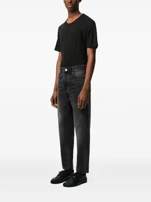 AMI Paris Buttoned Cotton Jeans - Grey