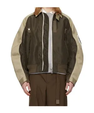 Sacai Twill Collared Zip-up Blouson - Multicolor