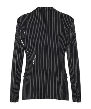 TOM FORD Striped Single-breasted Blazer - Black