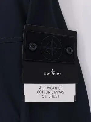 Stone Island Logo Patch Zip-up Jacket - Blue