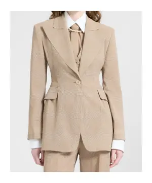 Ermanno Scervino Fitted Single-breasted Checked Blazer