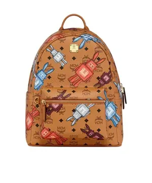 Mcm Stark Vi Printed Backpack - Brown
