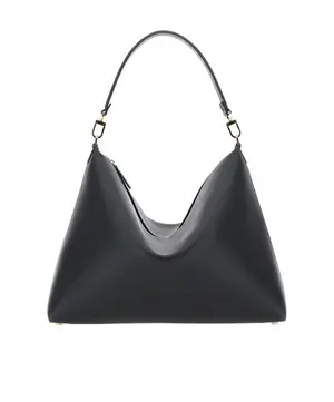 TOTEME Medium Bevel Grained-leather Bag - Black