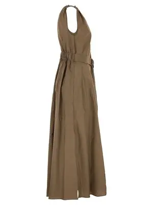 Brunello Cucinelli Belted Midi Dress - Brown