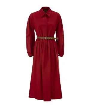 Max Mara Belted Shirt Dress - Red