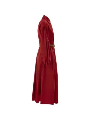 Max Mara Belted Shirt Dress - Red