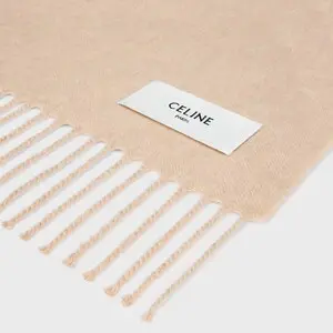 Celine Fringed Scarf In Cashmere - Natural