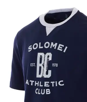 Brunello Cucinelli Graphic Printed Crewneck T-shirt - Blue