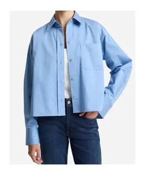 Vince Cropped Long-sleeve Shirt