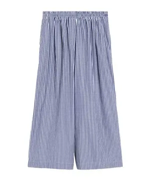 Max Mara Cropped Striped Trousers - Blue