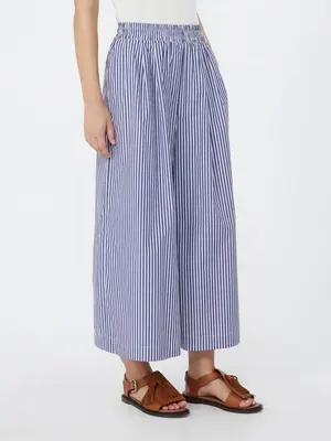Max Mara Cropped Striped Trousers - Blue