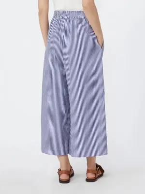 Max Mara Cropped Striped Trousers - Blue
