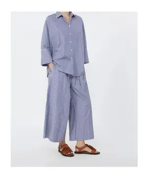 Max Mara Cropped Striped Trousers - Blue